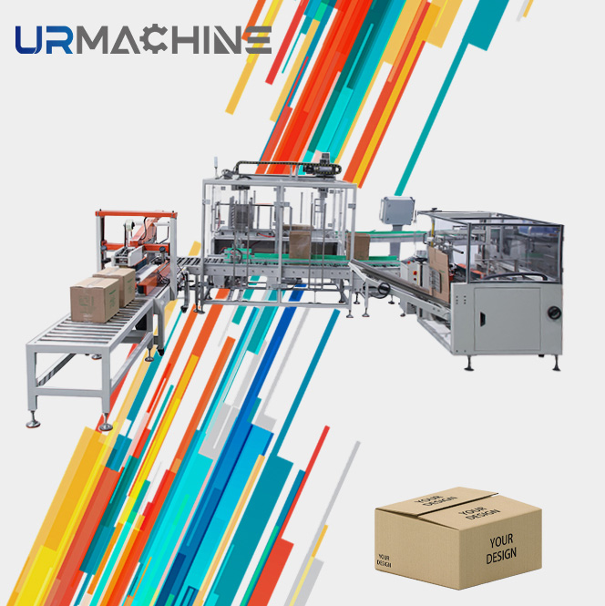 Automatic Pushover Type Case Packing Machine - Urmachine Automatic Pushover Type Case Packing Machine - Urmachine